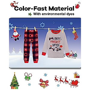 KOBERO Boys Pajamas Kids Christmas PJs Size 8 100% Organic Cotton Pj Sets Children Plaid Sleepwear Xmas Jammies Sleep Clothes 8T 7-8 Years Old, Medium