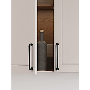 JIASENBAO Black Cabinet Bar Pulls 5" Hole Center 5 Pack Classic Modern Matte Drawer Handles Kitchen Cupboard Bathroom Dresser Cabinet Hardware