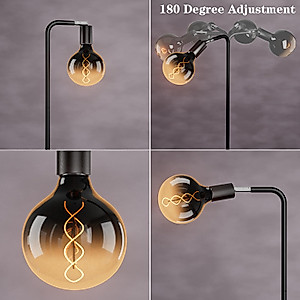 YIKBIK Modern Floor Lamps with Light Bulb, Industrial Floor Lamp for Living Room 5" Light Bulb 69" Tall Bright Warm White Standing Lamp, E26 Socket, On/Off Foot Switch for Office Bedroom