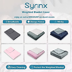 Syrinx Weighted Blanket Cover Cooling Queen Size 60"x80" Dark Grey (Comfortable and Breathable Fabric)