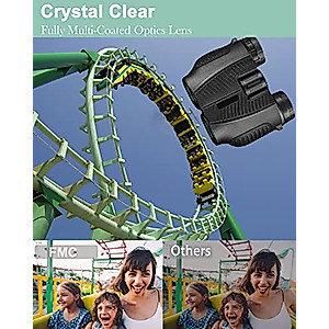 Compact Binoculars for Kids and Adults, 10X25 High Power Binoculars with Low Light Vision, Easy Focus Binoculars for Bird Watching,Hunting,Travel,Outdoors