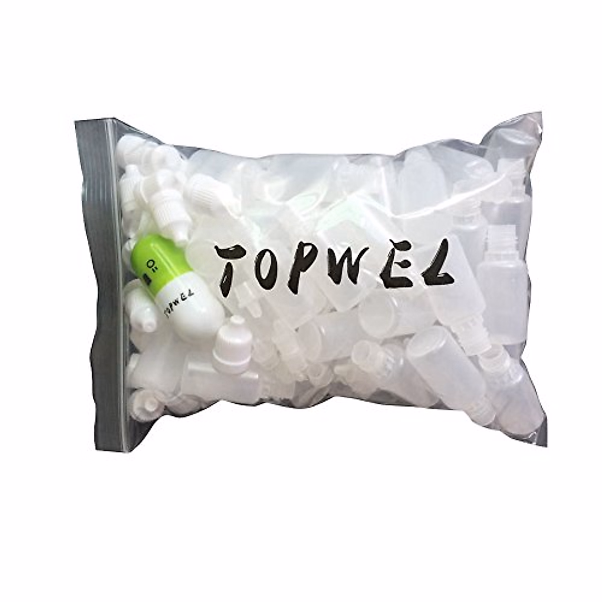TOPWEL 10ML 50pcs Empty Plastic Dropper Bottle/Dropping Bottles(Drops of Plug can Removable) Plastic Bottle Eye Liquid Dropper