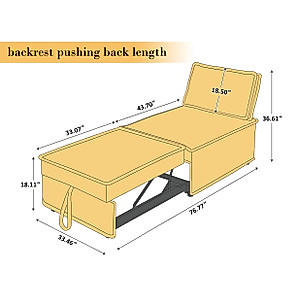VANOMi Sleeper Chair, Convertible 3-in-1 Chair Sofa Bed, Boucle Pull-Out Bed with Adjustable Backrest, Oversized Sleeper Chairs for Adults for Living Room Bedroom Small Spaces