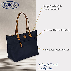 Bric's Sportina X-Bag - Large Tote Bag - 3-Way Shopper Shoulder Bag - Designer Handbag for Travel and Work, Navy