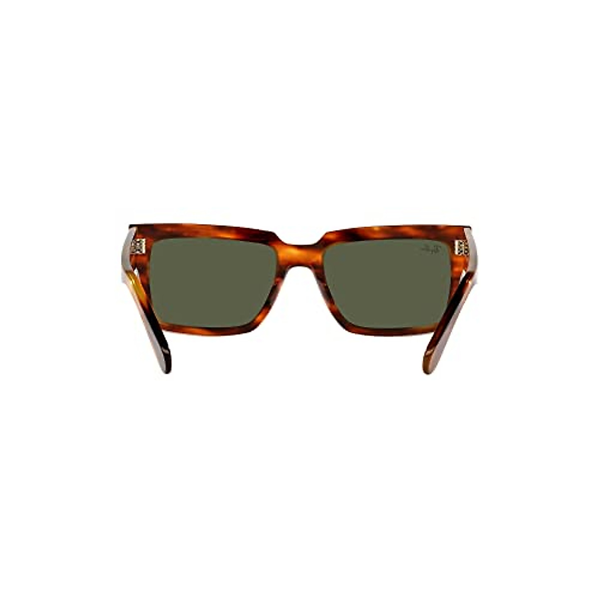 Ray-Ban RB2191 Inverness Rectangular Sunglasses, Striped Havana/Green, 54 mm