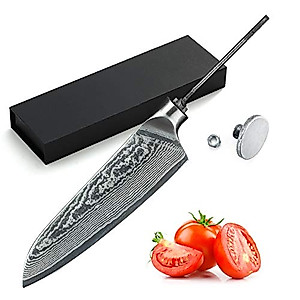 KATSURA Woodworking Project Kit – Santoku Knife Blank Hidden Tang – 5 Inch – Japanese Premium AUS 10, 67 Layers Damascus Steel – NO LOGO