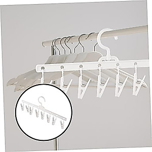 Garneck Windproof Clips Folding Clothes Drying Rack Folding Portable Travel Clip Balloon Lights Mini Socks Holder Windproof Foldable Clip Foldable Clip Drip Hanger Rivets for Fabric White