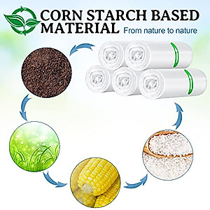 Glenmal 1000 Counts 2.6 Gallon Trash Bags Compostable Small Garbage Bags Bathroom Trash Bags Unscented Wastebasket Bags Trash Can Liners for Office Kitchen Bedroom (White)