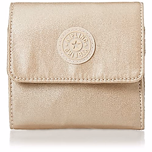 Kipling Womens Women's Cece Wallet, Purse, Snap Closure, Metallic Small Wallet, Starry Gold Metallic, 4.25 L x 3.875 H 0.5 D US