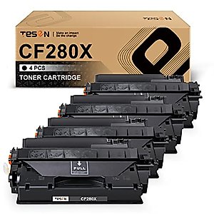 TESEN 80X CF280X Compatible Toner Cartridge Replacement for HP 80X CF280X Toner Black for use with HP Pro 400 M401N M401DN M401DNE M401DW MFP M425 M425DN M425DW P2055dn P2055x Printer 4PK