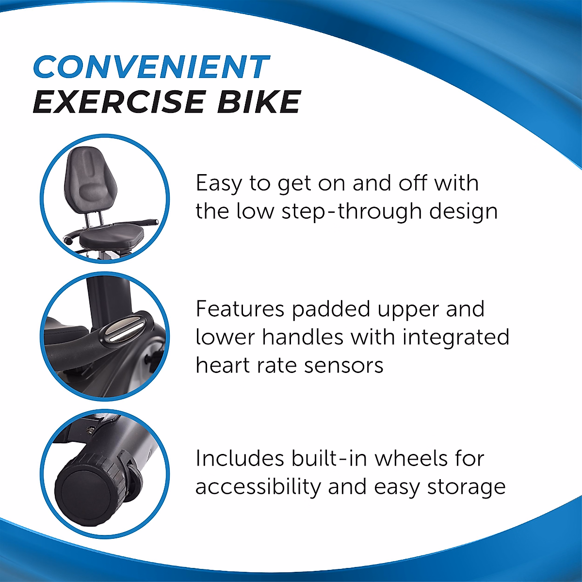 Stamina Elite Total Body Recumbent Bike with Arm Workout - Recumbent Cross Trainer with Smart Workout App for Home Workout - Up to 250 lbs Weight Capacity