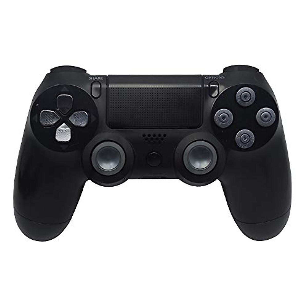 TOMSIN Metal Buttons for PS4 Controller, Aluminum Metal Thumbsticks Analog Grip & Bullet Buttons & D-pad (Dark Grey)