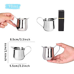 Rolin Roly 90ML Milk Frothing Pitcher Stainless Steel Small Bell-Shaped Creamer Coffee Jug for Barista Cappuccino Espresso Cups Latte Art Pitcher