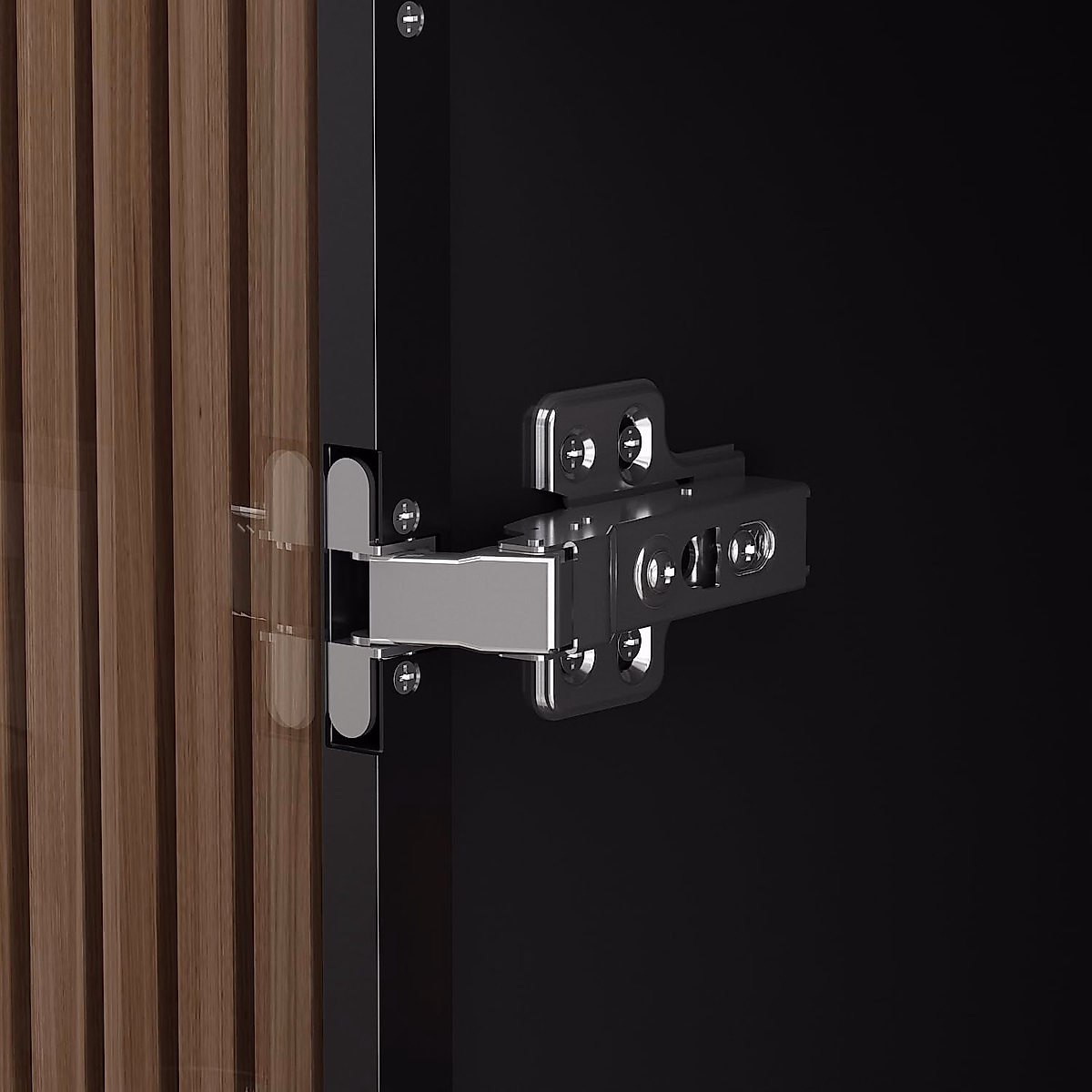 Homsee Bookcase Bookshelf with 4-Tier Shelves, 2 Glass Doors and LED Lights, Wooden Display Storage Cabinet for Home Office, Living Room, Black (31.5”W x 15.7”D x 63”H)