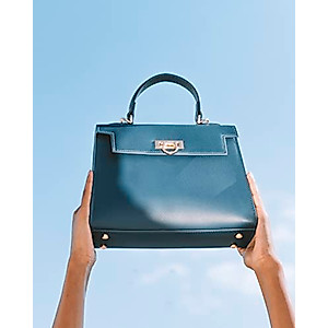 Levantine "Layla women Top Handle Crossbody satchel shoulder handbag (Dark Blue)