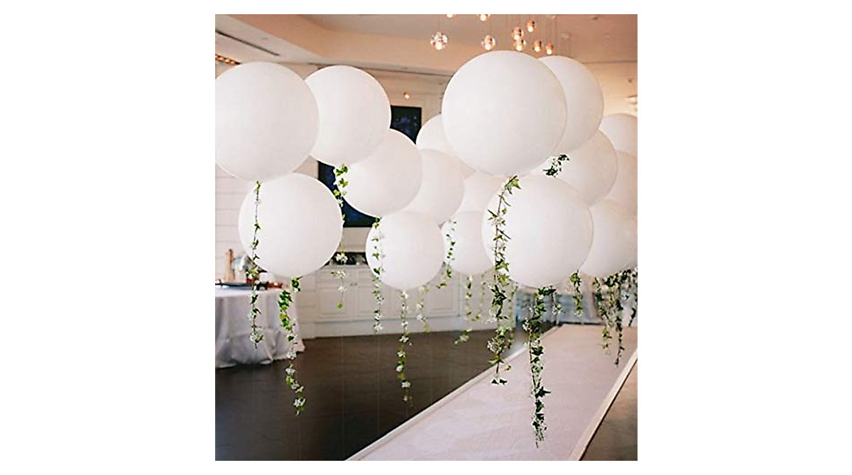 Jumbo 36 Inch White Balloons - Premium Party Decorations