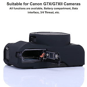 Pocoukate Camera Body Case for Canon G7X /G7X Mark II Silicone Case Cover with Optical 9H Hardness 0.3mm Ultra-Thin DSLR Camera Screen Protector