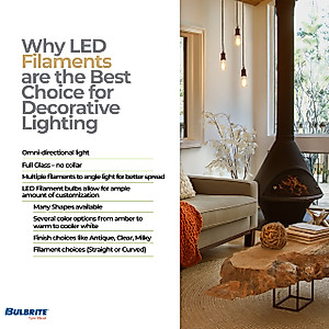 Bulbrite 8.5 Watt Dimmable Clear Filament ST18 / ST19 Medium (E26) LED Bulb - 850 Lumens, 3000K, and 90 CRI