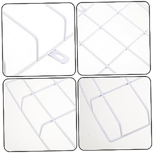 IWOWHERO Exit Sign Protective Guard Exit Sign Wall Covers White Wrought Iron Metal Emergency Light Wire Cover Metal Emergency Light Protective Cover