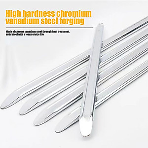 GKmow 3 PCS Car Tire Iron Kit, Tire Scoop Spoons Crowbar Lever, Rim Protectors Kit, Universal Tire Repair Maintenance Tools for Most Cars Motorcycles (Silver)