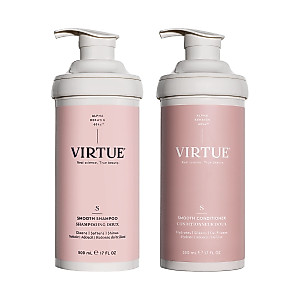 Virtue Smooth Sulfate Free Shampoo and Conditioner Set for Frizz Control for Curly Hair, Safe for All Hair Types, Color Safe