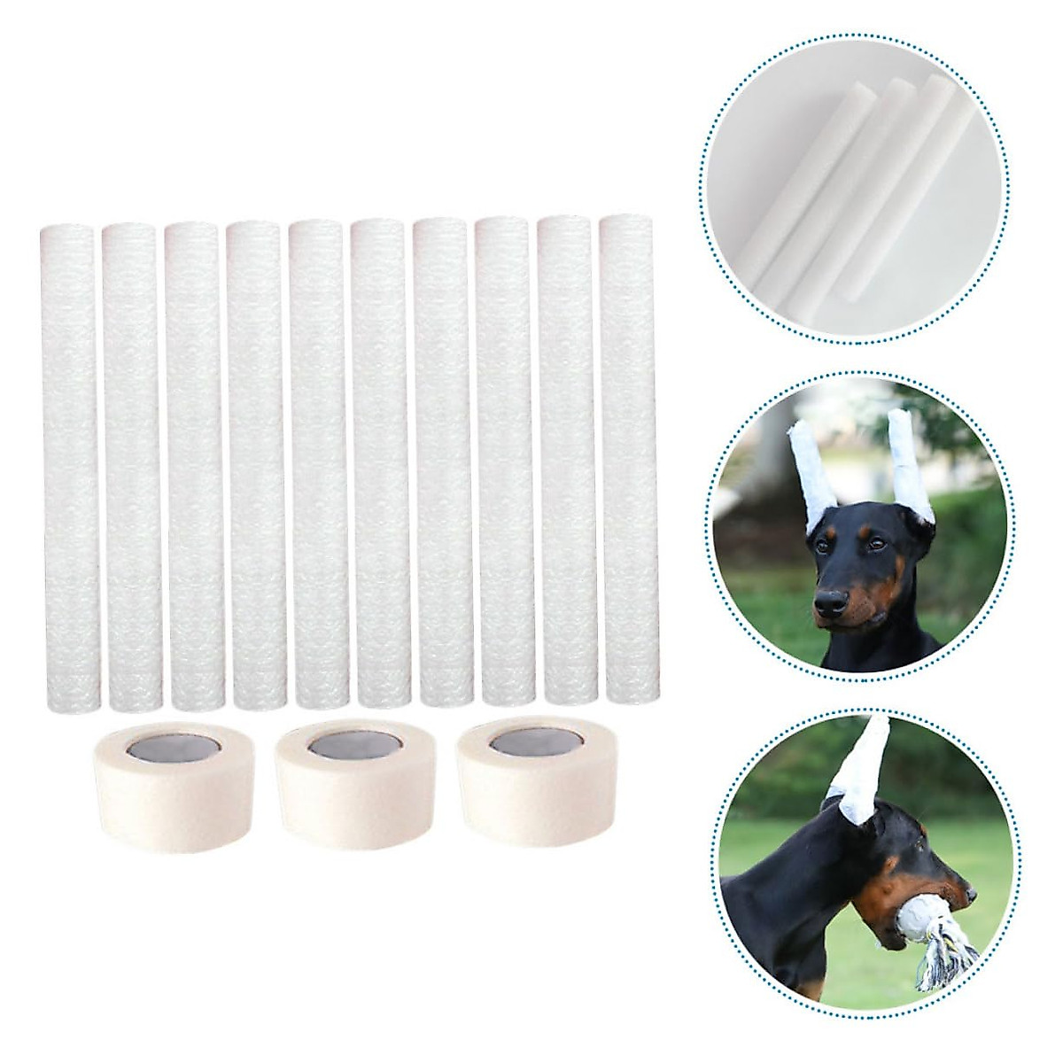 BCOATH 10pcs Puppy Dog Ear Stand Ear Standing Tool Pet Ear Tape Dog Ear Support Dog Supply Ear Standing Support Stick Doberman Pinscher Bracket Foam White Pet Dog Dedicated