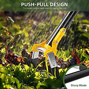 YUCEEN Hoe Garden Tool,Scuffle Garden Hoe for Weeding 30-60 Inch,Long Handle Heavy Duty Adjustable Hula Hoe,Gardening Stainless Steel Loop Stirrup Action Hoe