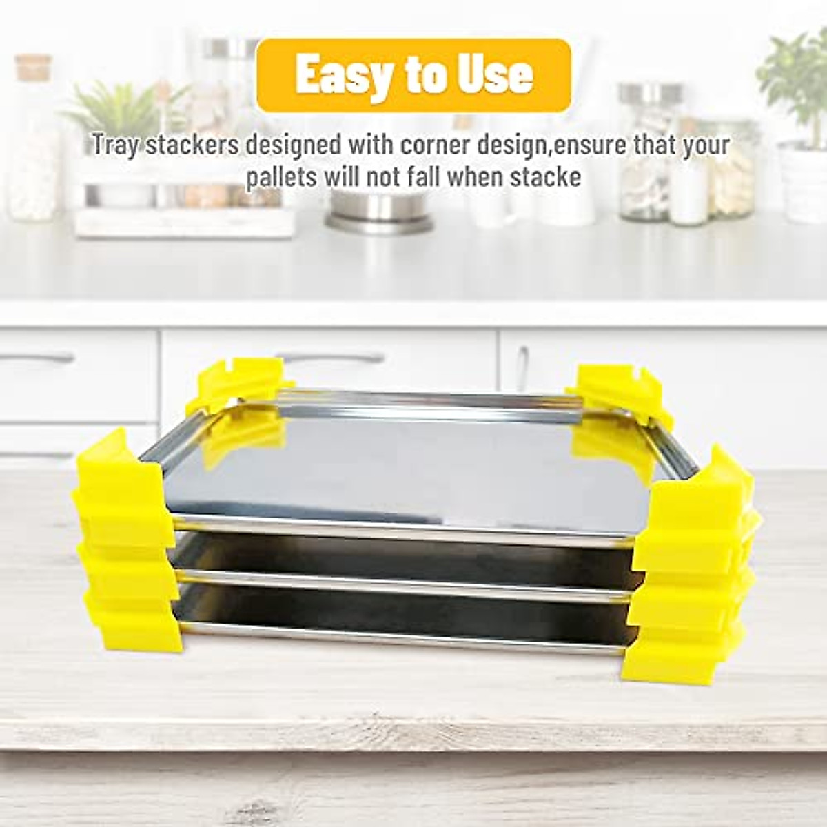 12 Pcs Tray Stackers for Freeze Dryer Trays Accessories, Tray Stackers Compatible for Harvest Right Trays Reducing Space (Yellow)