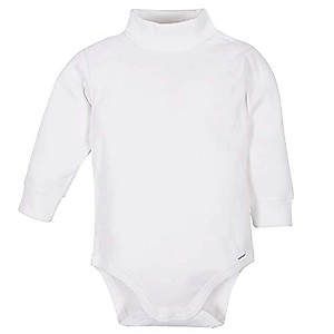 Gerber Baby Boys 2-pack Long Sleeve Turtleneck Onesies Bodysuits Footie, White, 18 Months US