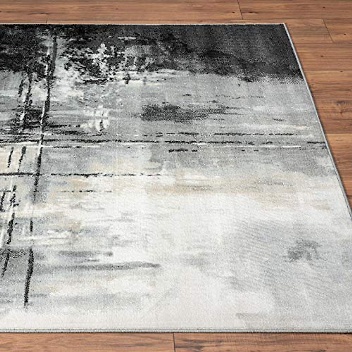 LUXE WEAVERS Olimpia Collection 6623 Anthracite Modern Abstract Area Rug 5x7