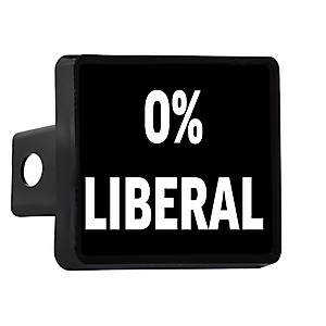 Funny Conservative Republican Warning 0% Liberal Trailer Hitch Cover Plug