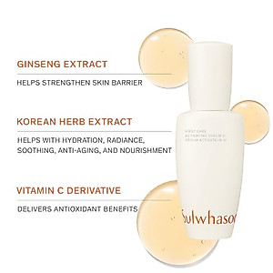 Sulwhasoo First Care Activating Serum: Nourishing, Hydrating, Radiance Boosting Pre-Toner , 2.02 Fl Oz / 60mL