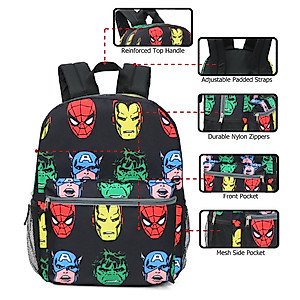 Marvel Avengers Kids Full Size All Over Print 16" Comic Backpack