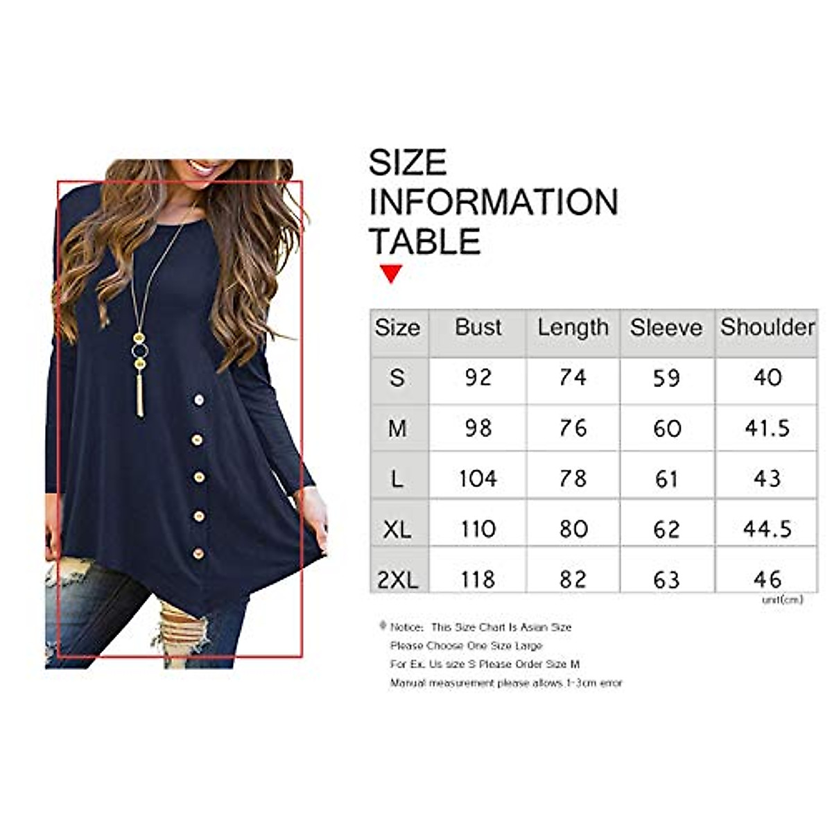 Miskely Women's Long Sleeve Casual Scoop Neck Tees Button Side Shirt Blouse Tunic Top (XL,Wine)