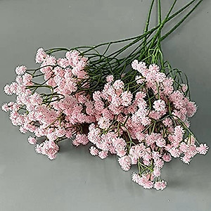 Olivachel 6pcs/Pack Baby's Breath Artificial Flowers Gypsophila Real Touch Flowers for Wedding Party Home Garden Decoration DIY Gift (Pink)