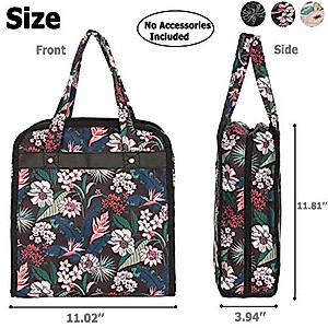 PACMAXI Sewing Machine Accessories Storage and Pad Set, Water-Resistant Floral Sewing Accessories Organizer