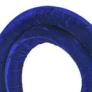 NovelBee 2 Pack of 5 Feet Velvet Rope with Gold Plated Hooks,Crowd Control Stanchion Post Queue Line Barrier (Blue)