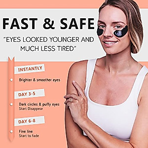 pureSOL PURE SOL. Hydrogel Collagen Eye Mask with Hyaluronic Acid, Grape Seed Extract, Hydrate, Tone and Awaken (12 pairs)