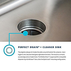 Elkay ELUHAD211555PD Lustertone Classic Single Bowl Undermount Stainless Steel ADA Sink with Perfect Drain