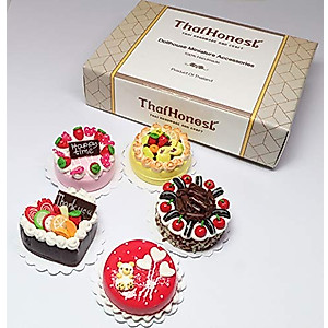 ThaiHonest Lovely Mixed 5 Assorted Cake Dollhouse Miniature Food,Tiny Food