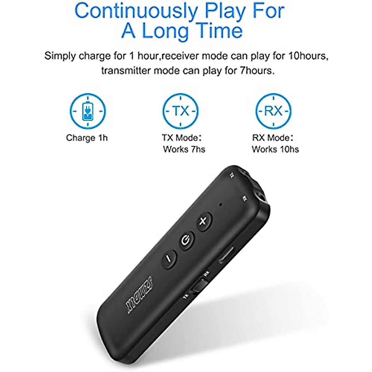 Bluetooth 5.0 Transmitter and Receiver, 3-in-1 Wireless Bluetooth Adapter,Bluetooth Audio Adapter with 3.5mm AUX Stereo Output for TV,PC,car, Headset,Headphone,Earbud Home Stereo System (black1)