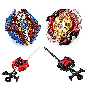 Bay Battle Burst B-92 Starter Sieg Excalibur.1.Ir and B-86 Legend Spriggan 7 Mr Blades with Launcher Stater and Stadium Set High Performance Battling Top (Blue)