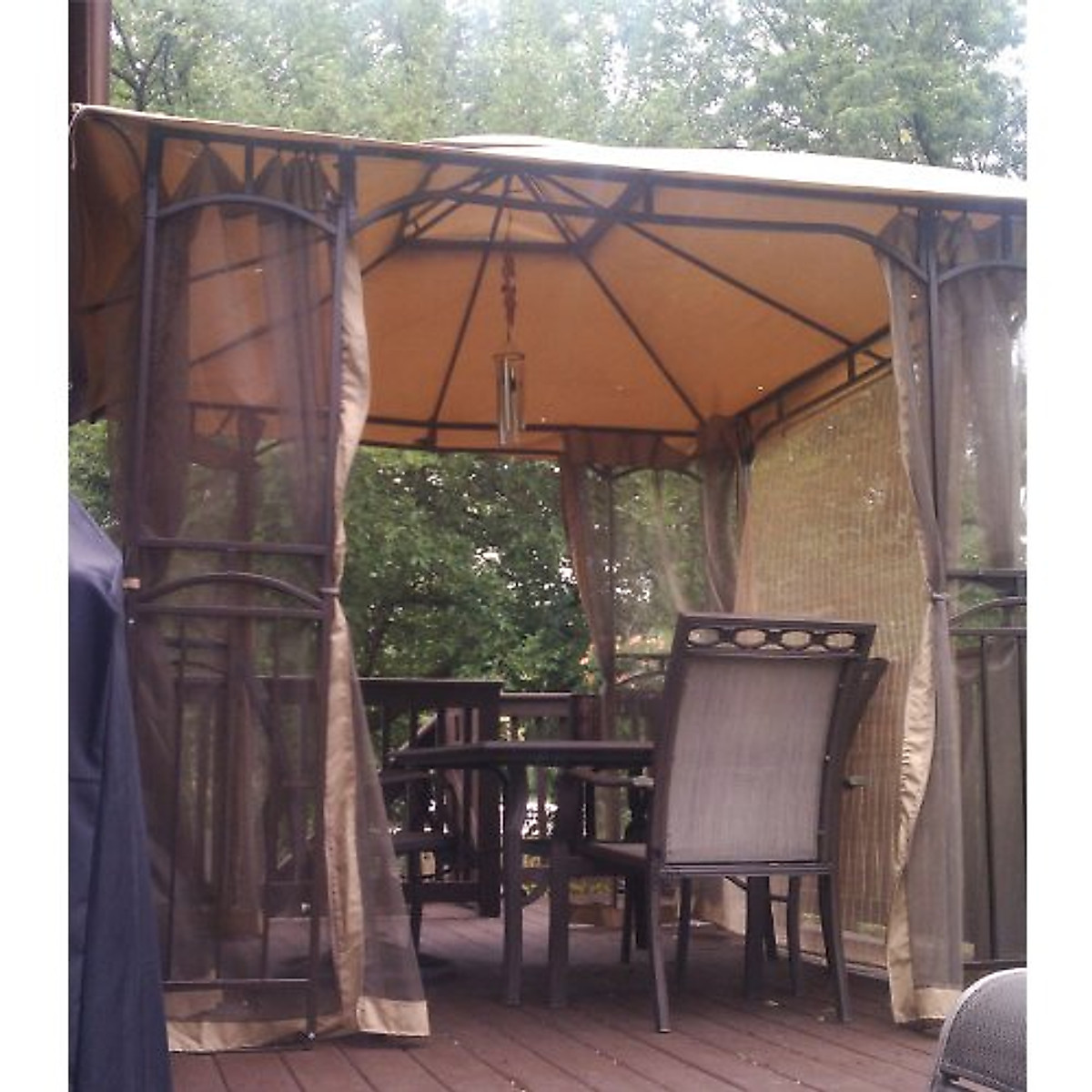 Garden Winds 11 x 9 Curved Corner Panel Gazebo Replacement Canopy Top Cover and Netting - RipLock 350