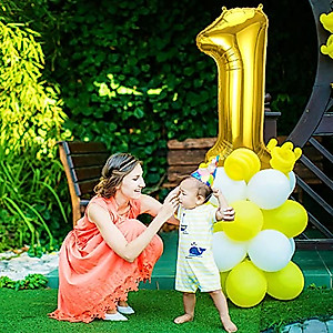 JOYYPOP 40 Inch Gold Number Balloons Foil Large Helium Number 1 Balloon for Birthday Anniversary Graduation Baby Shower Party Decorations