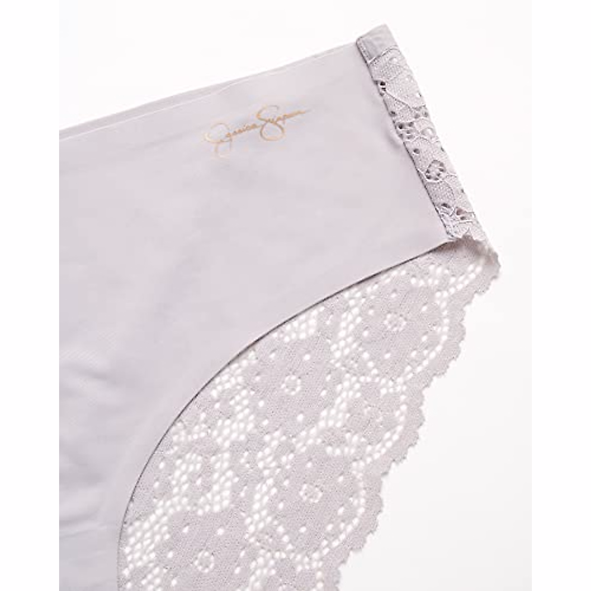 Jessica Simpson Women's Underwear - Microfiber Hipster Briefs (5 Pack), Size Large, Gardenia/Pearl Blush/Rain/Black