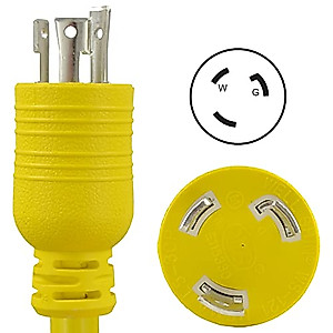 Conntek 14825 RV Generator Adapter with 30 Amp 3 Prong Locking Male Plug To RV 30 Amp Female Connector