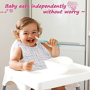 10 Pieces Muslin Bandana Drool Bibs Adjustable Bibs (Clouds Pattern)