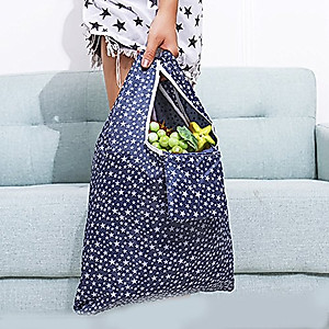 Kaxich Reusable Grocery Shopping Bags Foldable Grocery Bags Eco-friendly Shopping Bags Shopper Tote Bag Folding to fits in Pocket (4 Pack) Waterproof and Machine Washable