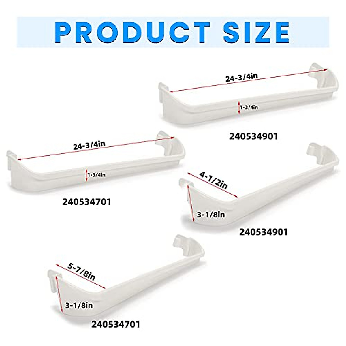 240534701 240534901 Refrigerator Door Shelf Rack Bar Rail Compatible with Frigidaire Kenmore Gibson Galaxy Kelvinator Replacement for AP3214631 PS734936 948952 AP3214630 PS734935