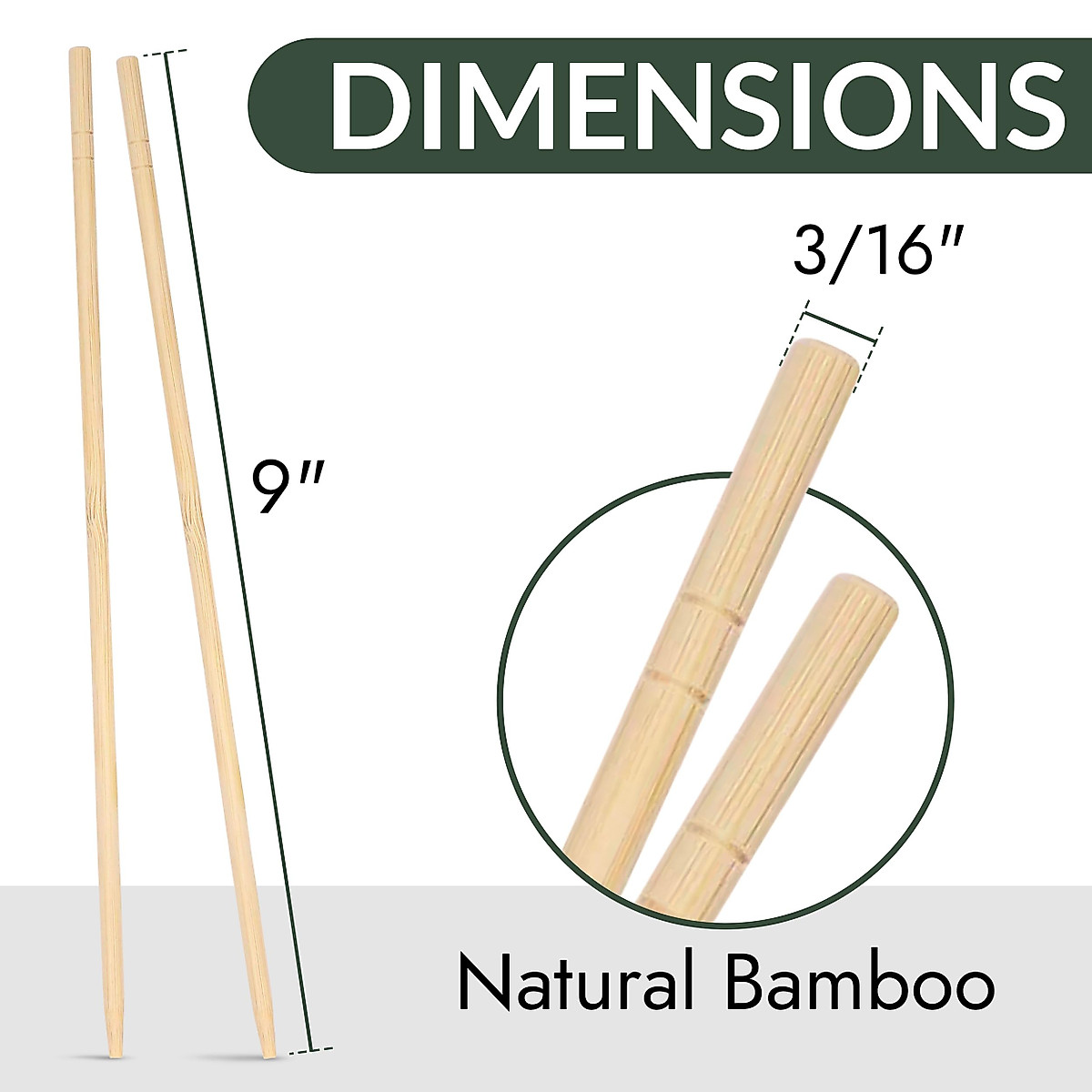 Great Credentials Premium Bamboo Chopsticks Disposable 9 Inch Long Sleeved and Separated 100 Pairs Red